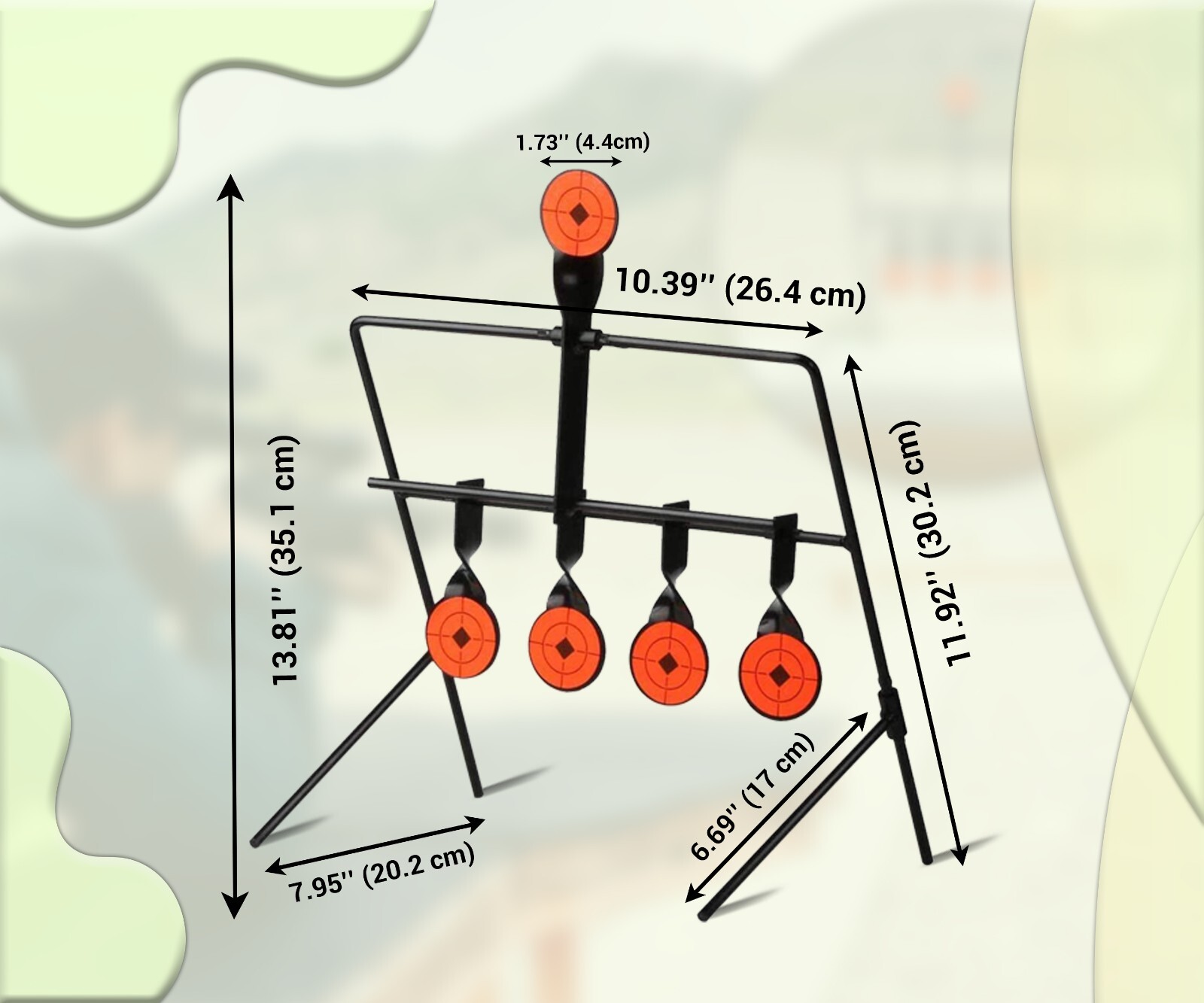 5x Targets Self Resetting Spinning Air Gun Rifle Shooting Metal Swing ...