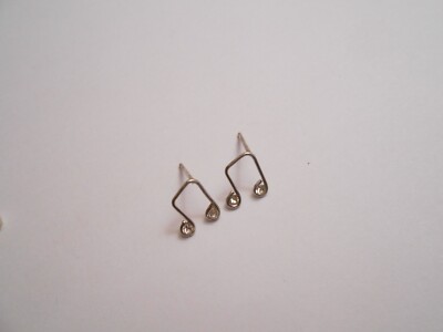 14K WHITE GOLD "BEAM NOTES" EARRINGS. | eBay