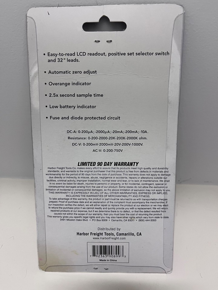 CEN-TECH Digital Multimeter 7 Function Item#90899 - New In Package | eBay