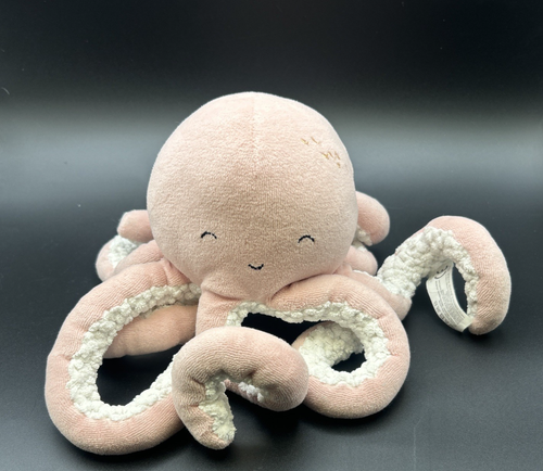 VTG Octopus Plush 9"/ Little Dutch/ Lite Pink and Ivory w Smiling Face ...