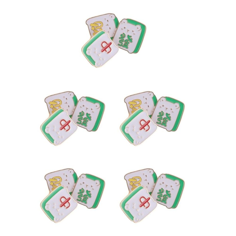 3pcs Mahjong Brooch - Chinese Lapel Pin - Lucky Chinese Character Badge ...