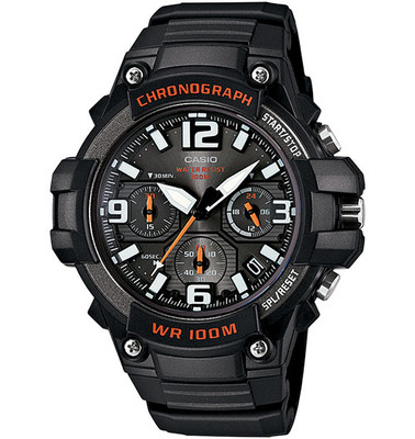 Casio MCW100H-1AV, Chronograph Watch, Black Resin Band, 100 Meter WR ...