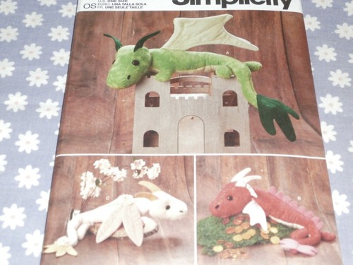 SIMPLICITY 9363 CRAFTS STUFFED 24" DRAGONS IN 3 STYLES TOY PATTERN ...