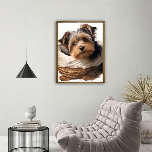 5D Cute Yorkshire Terrier Puppies Diamond Painting Kits, Yorkie Dogs ...