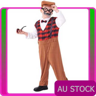 Kids Grandpa Little Old Man Costume Child Boys 100 Days Of School ...