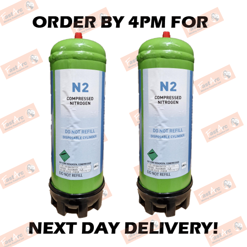 NITROGEN N2 DISPOSABLE GAS BOTTLE CYLINDER 2.2L 100 BAR M10 PLUMBERS ...