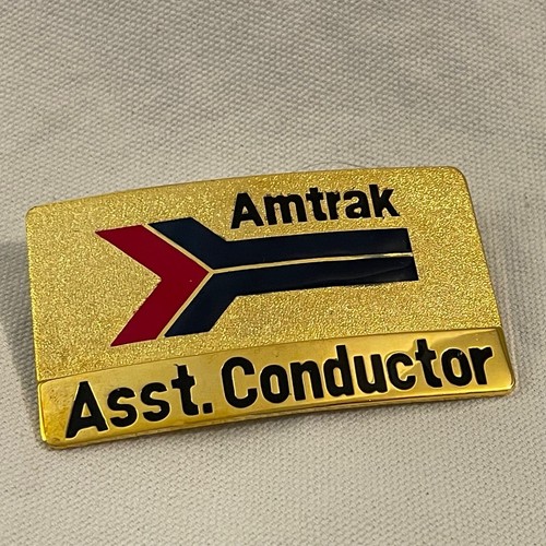 VTG 90's Amtrak Asst. Conductor Hat Badge Plate Pin Railroad Uniform ...