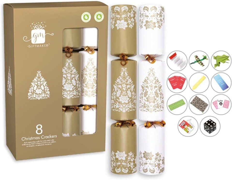 TRADITIONAL CHRISTMAS CRACKERS Party 28cm Box Plastic Free Gifts inside ...