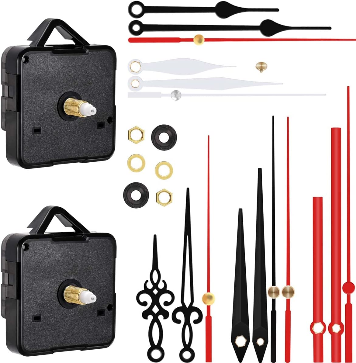 2 Silent Sweep Clock Motor Movement Mechanism with 5 Pack Different ...