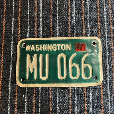 1968 Washington Motorcycle License Plate MU 066 | eBay