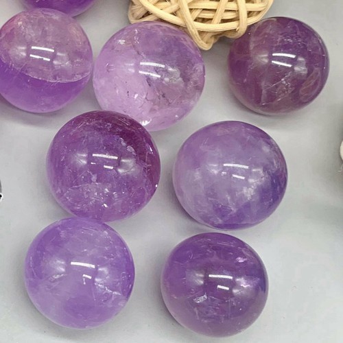 45mm Reiki Natural Amethyst Sphere Quartz Crystal Ball Stone Decor W ...