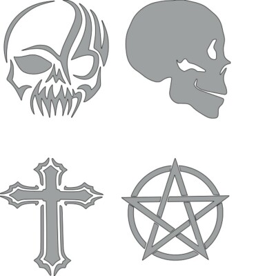 Multi Gothic STENCIL 2 - RE-USABLE (4 DESIGNS ON ONE SHEET) | eBay UK