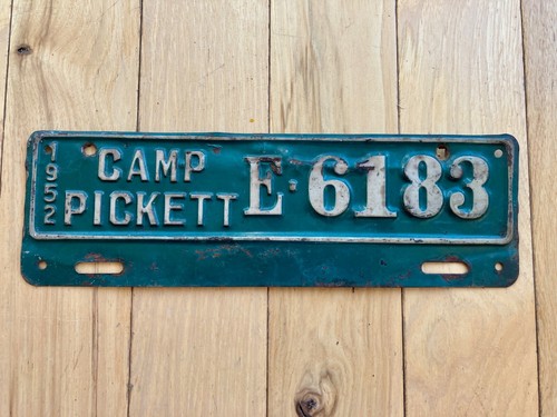 1952 Camp Pickett Virginia License Plate Town Topper | eBay