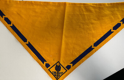 Vintage BSA Boy Scouts Cub Scout Yellow Blue Neckerchief Bandana Scarf ...