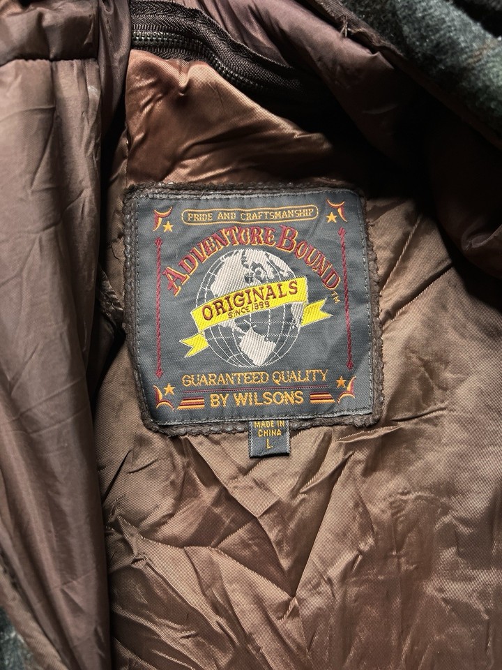Vtg 90s Wilsons Adventure Bound Thinsulate OG Leather Biker Bomber ...
