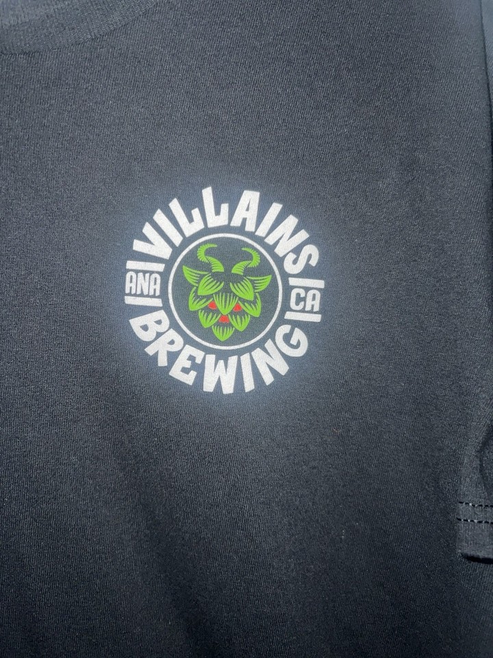 Men's Large Gildan Black Graphic Beer Shirt Villains Brewing Anaheim ...