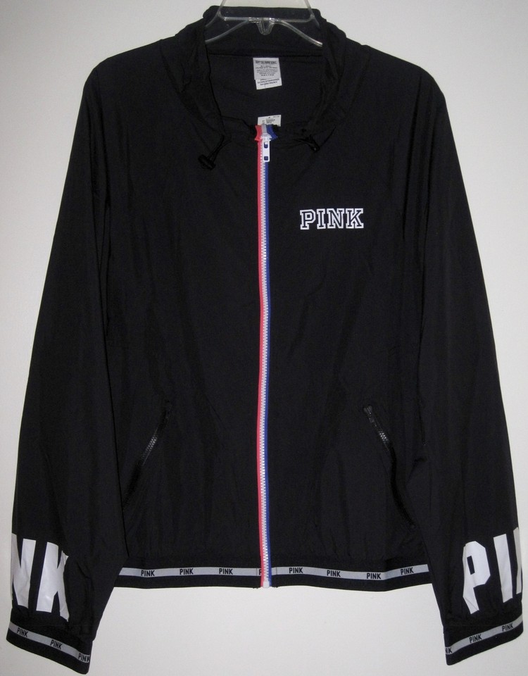 NWT VICTORIA'S SECRET PINK LOGO M/L PATRIOTIC FULL ZIP ANORAK ...