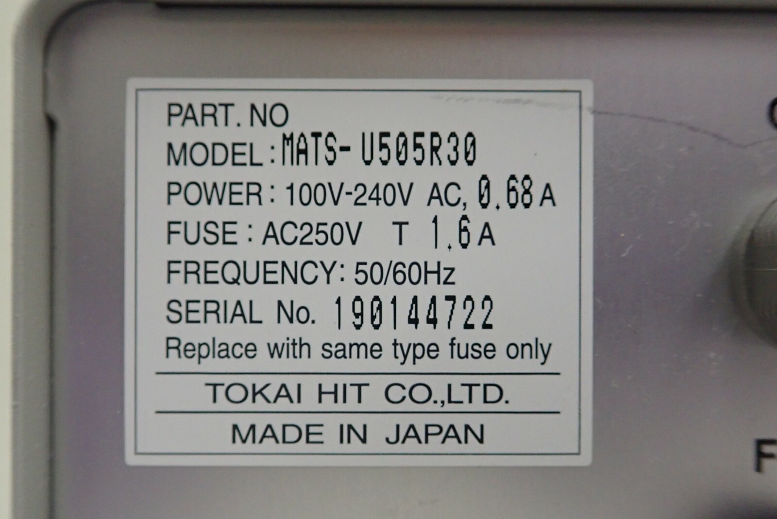 Nikon Tokai Hit Model MATS-U505R30 Microscope Thermo Plate Controller ...