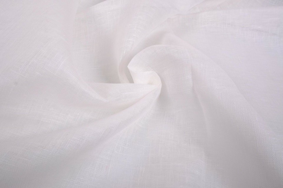 100% linen light white fabric SHEER weight 95gsm gauze flax Lithuanian ...