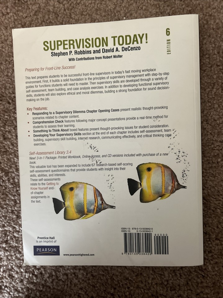 Supervision Today! by David A. DeCenzo, Stephen P. Robbins, Robert ...