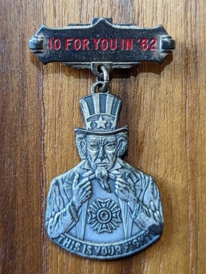 Original Vintage 10 For You In '62 This Is Your Fight Pin Pinback Uncle ...
