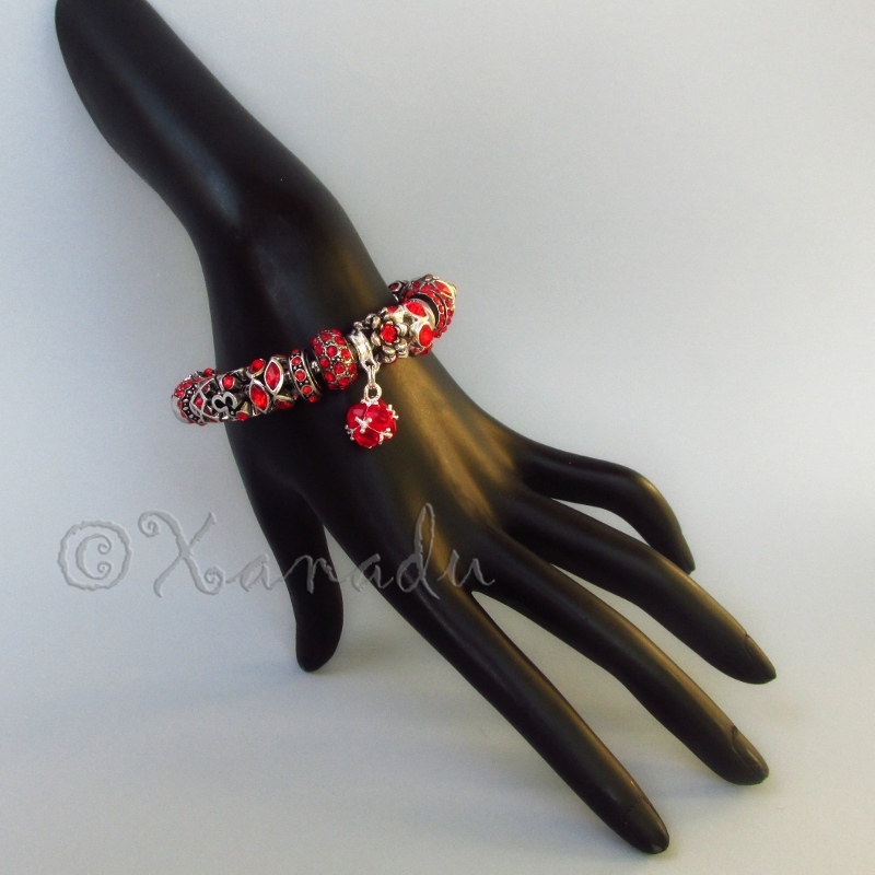 Genuine Sterling Pandora Bracelet European Ruby Red July Birthstone ...