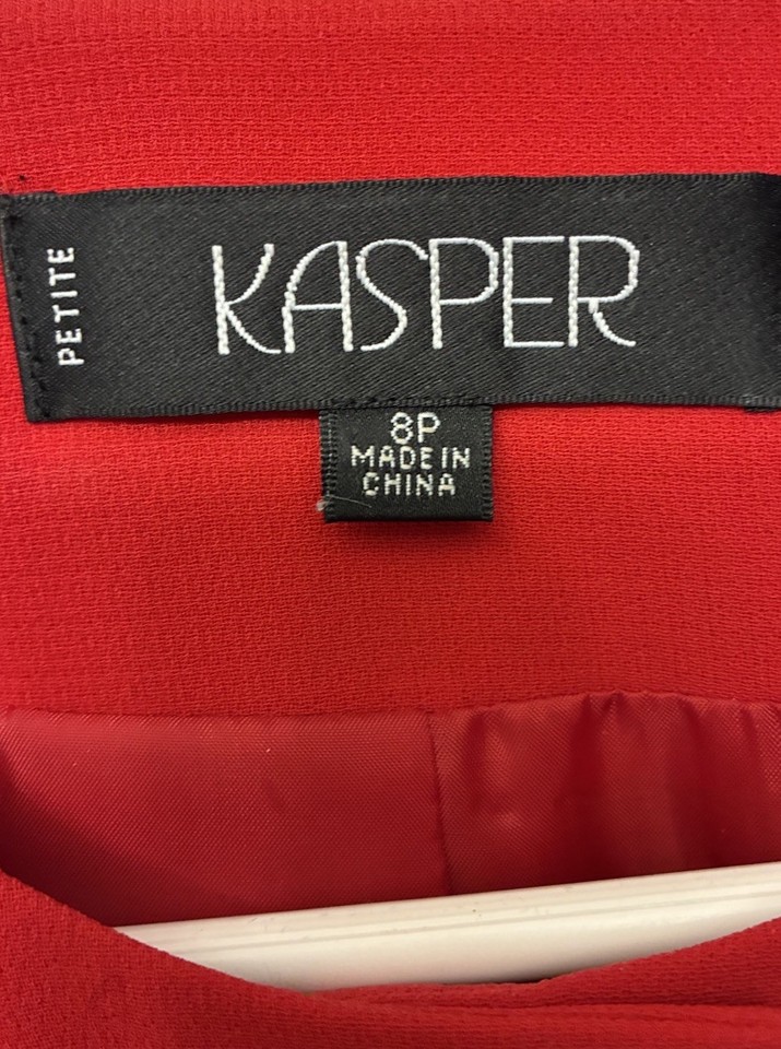 Kasper Size 8 Red Suit Blazer Jacket Open Front Separate Coat Women | eBay