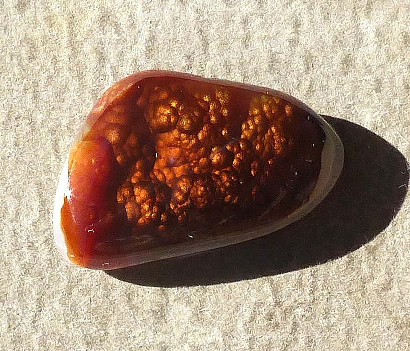 Hand fashioned ORANGE Fire Agate cabochon Graham County AZ. 30.15 ...