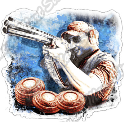 Trap Skeet Shooting Shot Aim Shotgun Gun Car Bumper Vinyl Sticker Decal ...