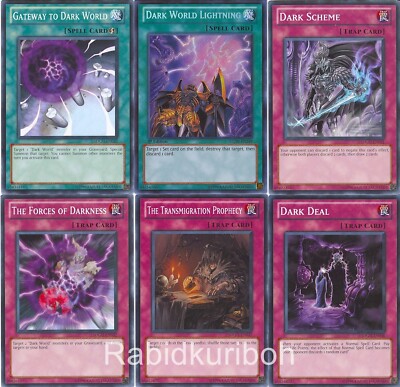 Yugioh Dark World Support Set - Lightning (Secret Rare), Scheme, Deal ...