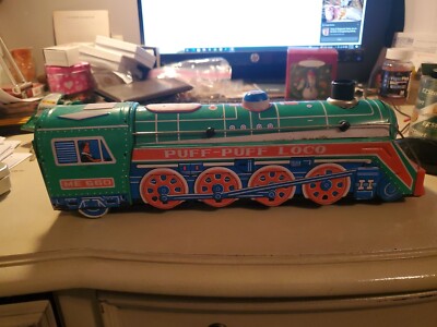 Vintage Puff Puff Loco Batt. Operated Tin Train Engine ME660 | eBay