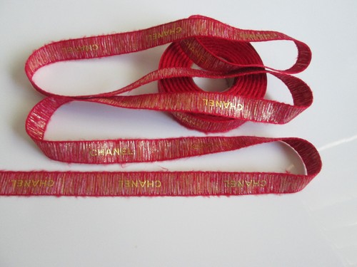 NEW Authentic Chanel Red Metallic Ribbon 3 YARDS | eBay