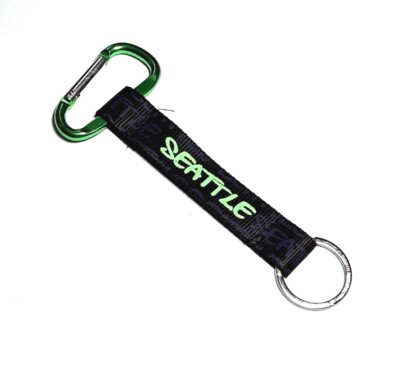 Seattle Black Green Carabiner Clip Hook Robin Ruth Keychain Keyring EUC ...