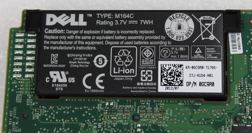 DELL PERC H800 512MB SAS DUAL PORT RAID CONTROLLER Battery NCHRW H40PG ...
