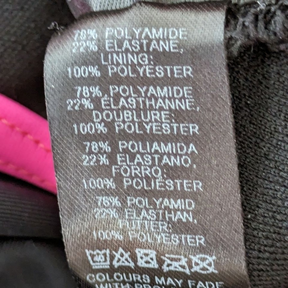 ASOS Swim Black with Hot Pink One Piece Belted Swimsuit Size 14 EUC ...