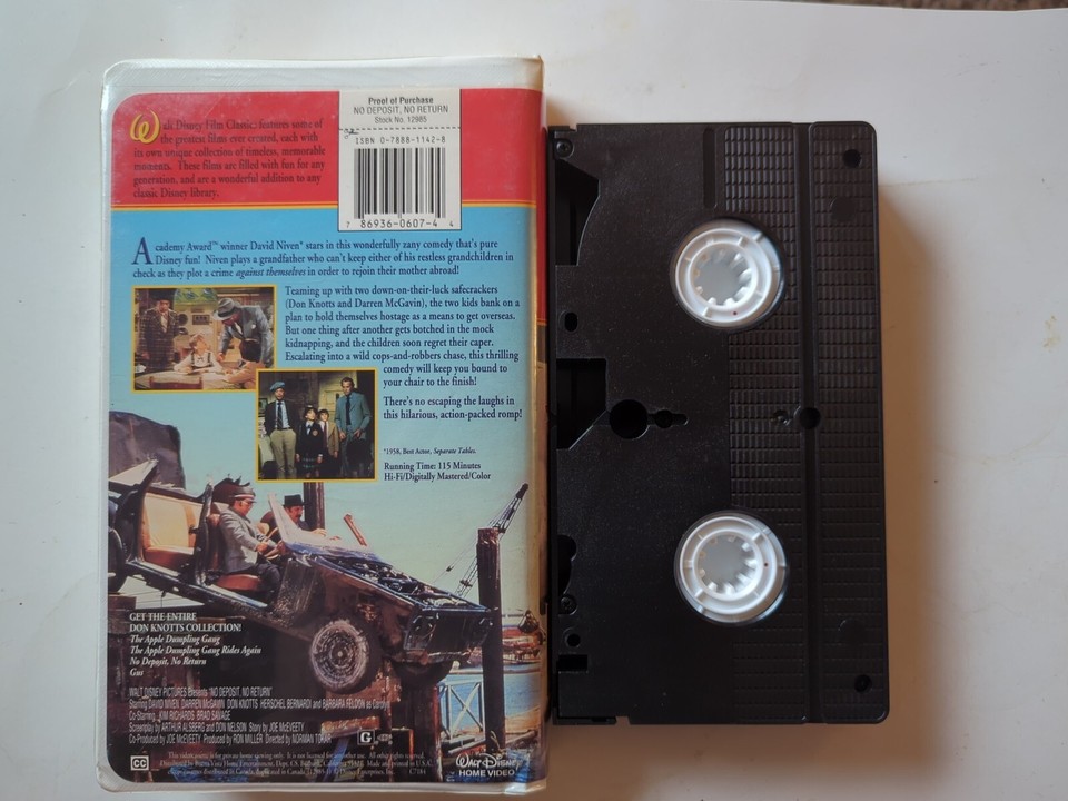No Deposit, No Return VHS 1998 Disney Don Knotts Collection Clamshell ...