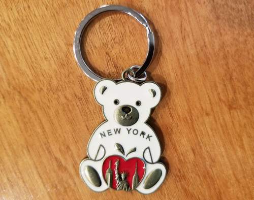 New York Apple METAL BEAR SHAPED FLAT KEY CHAIN CHARM | eBay
