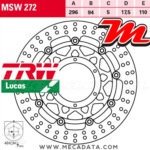 Disque de frein Avant TRW Lucas MSW 272 Honda CBR 250 RA ABS (MC41) 2011+ | eBay