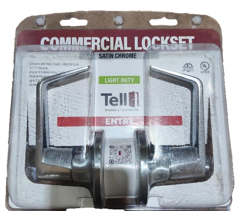 Tell CL100201 Cortland Entry Lockset 2'' in. Satin Chrome 737874228109 ...