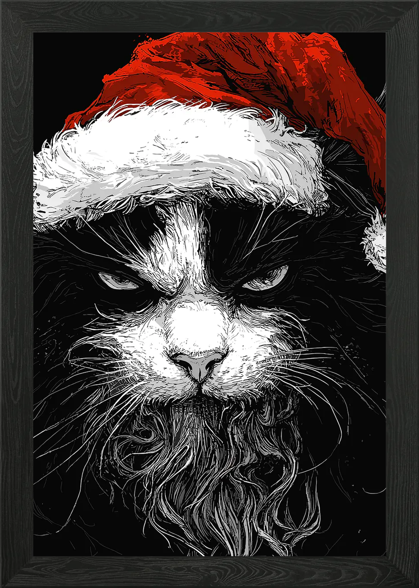 Grumpy Cat Santa Framed Wall Art Poster Canvas Print Picture | eBay UK