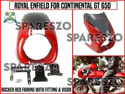 Royal Enfield “ROCKER RED FAIRING WITH FITTING & VISOR” For Continental ...