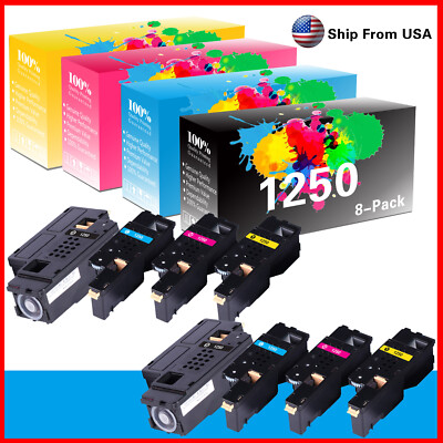 (8PK,2B2C2M2Y) 1250C Toner Cartridge for C1760nw 1355W 1355cnw C1760nw ...