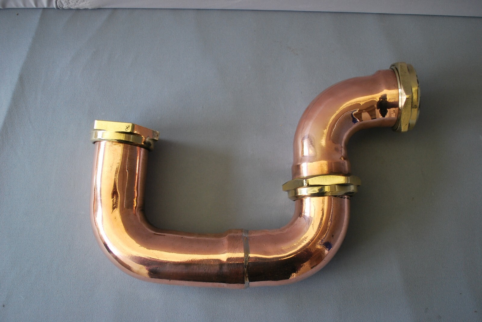 COPPER & BRASS BATH TRAP 1 1/2 INCH RECLAIMED REFURBISHED & POLISHED ...