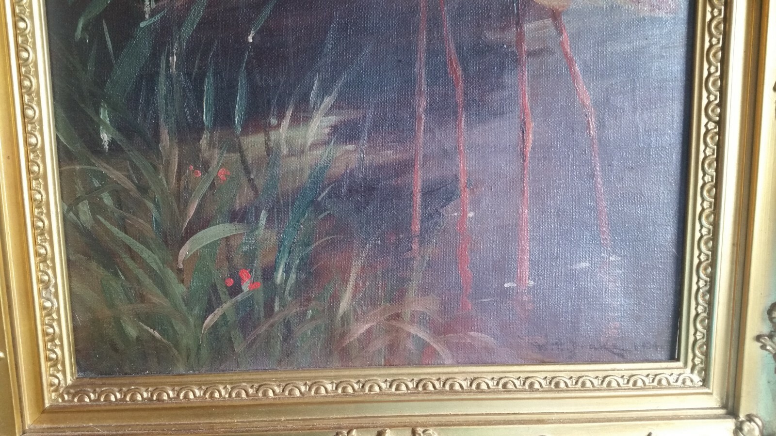 William Henry Drake 1856-1926 Oil on canvas Flamingos. Jungle Book ...