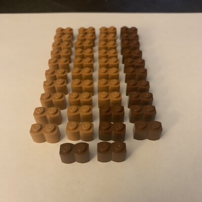 LEGO 30136 Medium Nougat Brick, Modified 1 x 2 with Log Profile (x42 ...