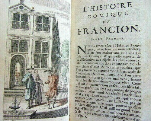 La vray histoire comique de Francion. Gravures couleurs 2/2vols. 1721 ...