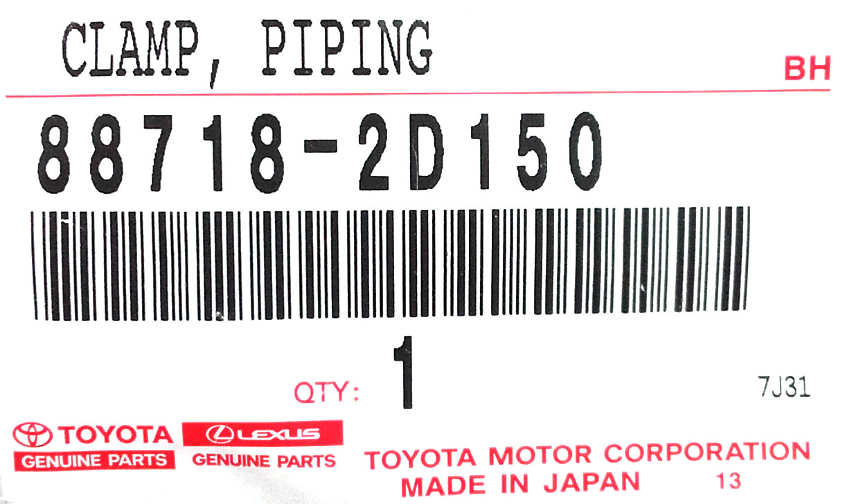 Toyota 887182D150 Piping Clamp for Cooler Refrigerant Hose 88718-2D150 ...