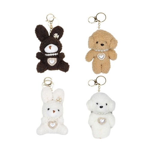 Mini Plush Rabbit Dog Charm Keychains Cute Pendant Fashion Jewelry for ...