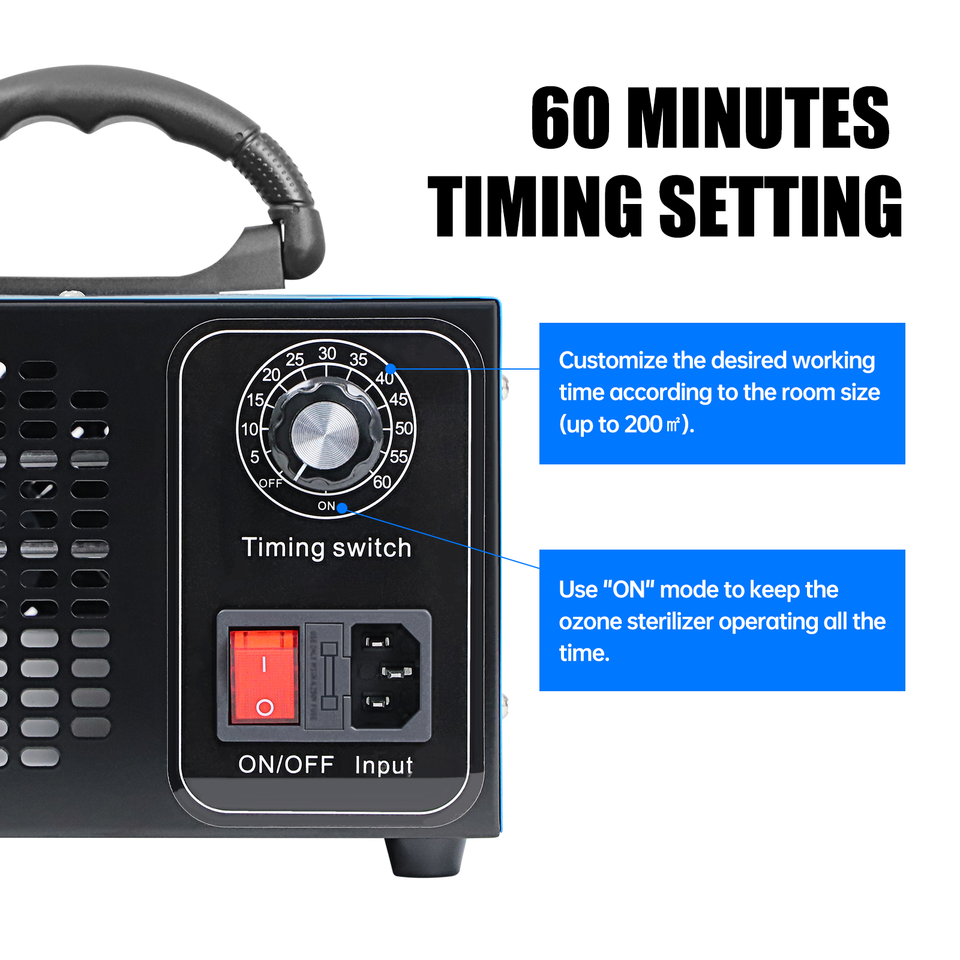 Portable 40g/h Ozone Generator Machine Air Purifier Ionizer Ozonator ...