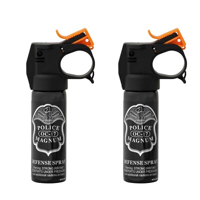 2 pack POLICE MAGNUM 3oz Fire Master pepper spray Fog Home Riot Crowd ...